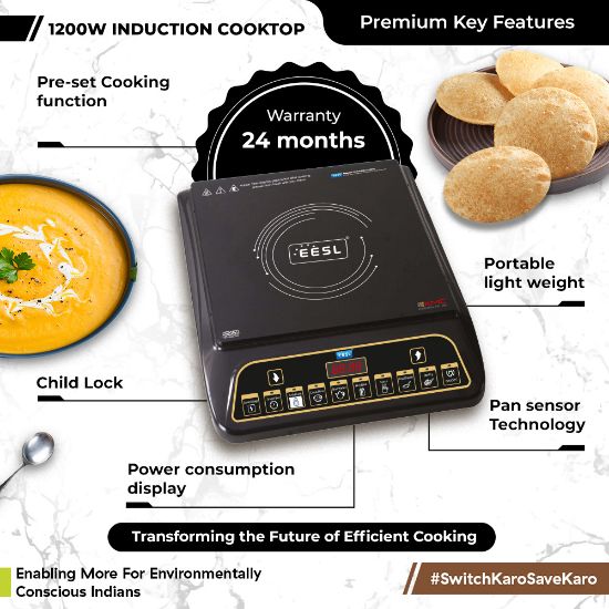 EESLMart India. 1200W Induction Cooktop with Slim Body and Premium ...